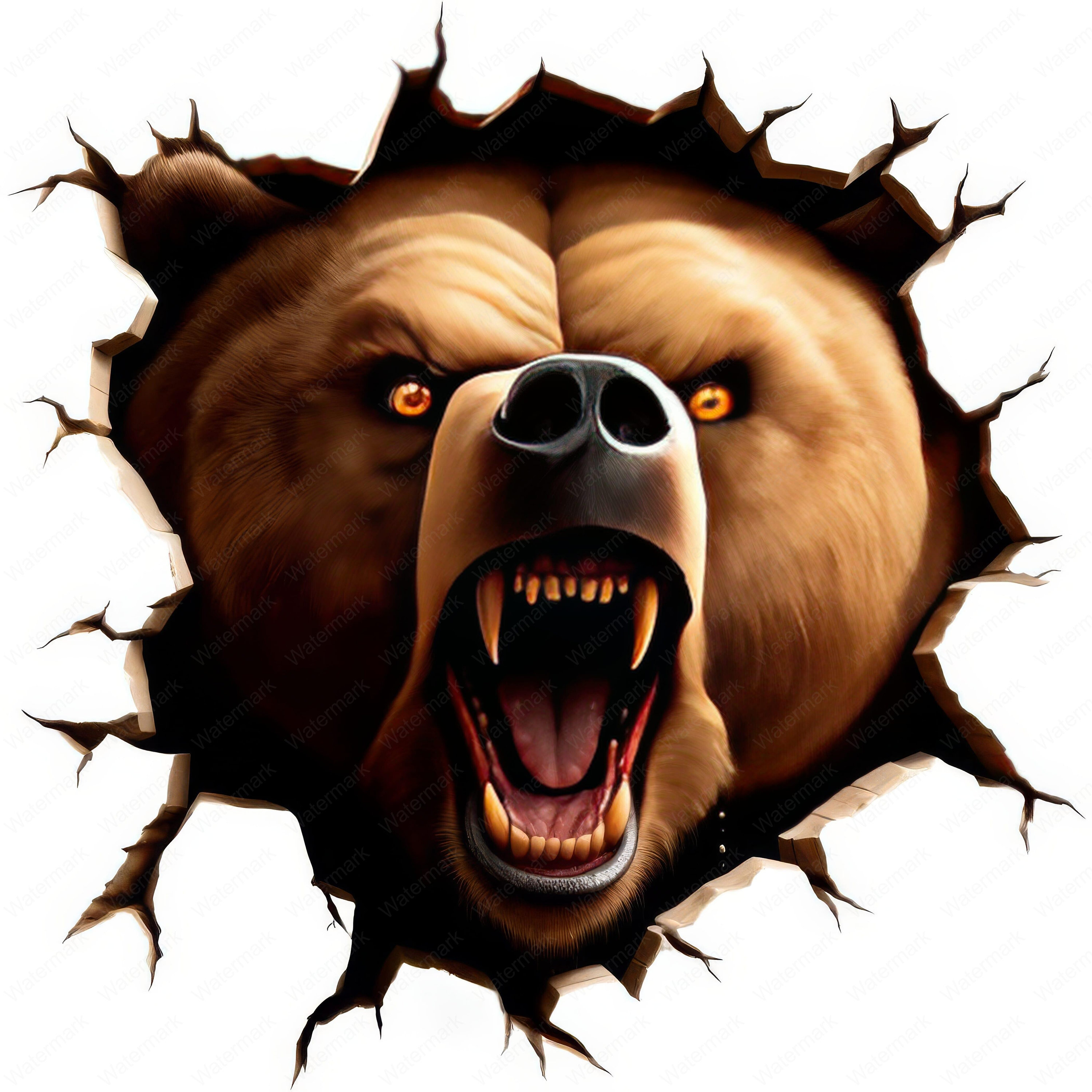 Terrifying Bear Clipart Bundle: Wildlife Art Printables (digital ...