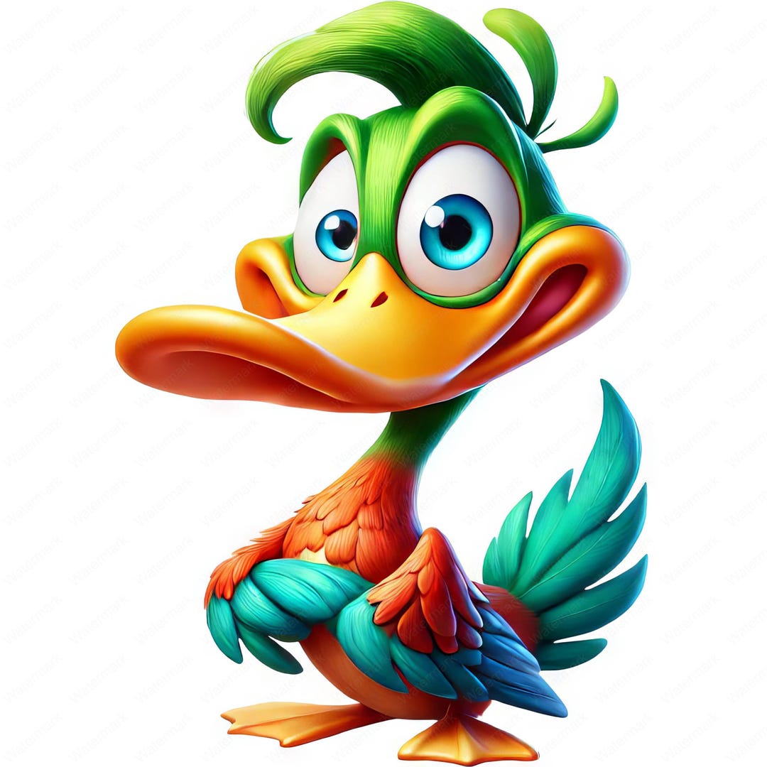 Entendendo Clipart Cartoon Fliegende Ente | Premium Vektor