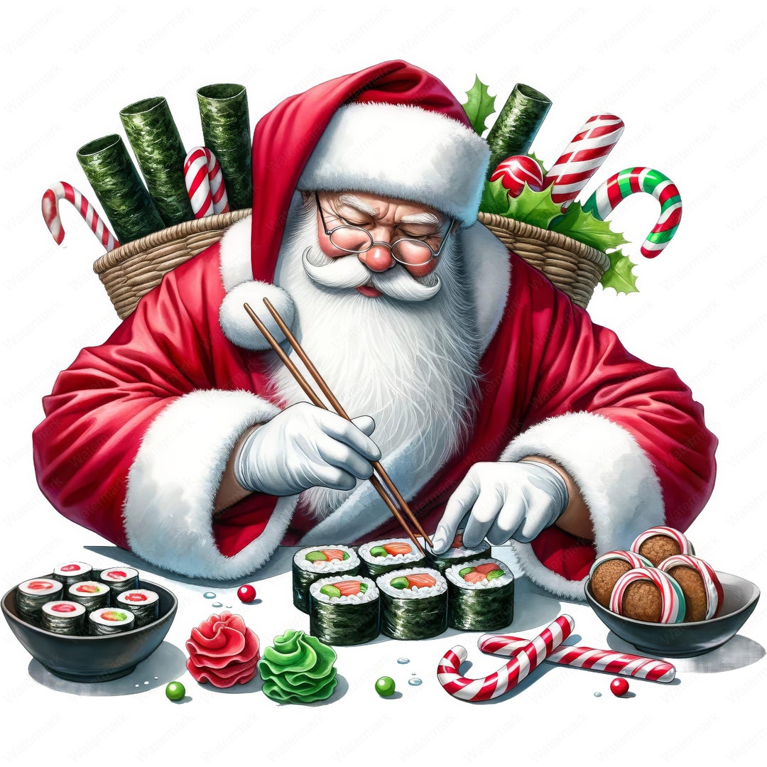 Santa Sushi Clipart Bundle | Christmas Designs (digital Download) - Etsy