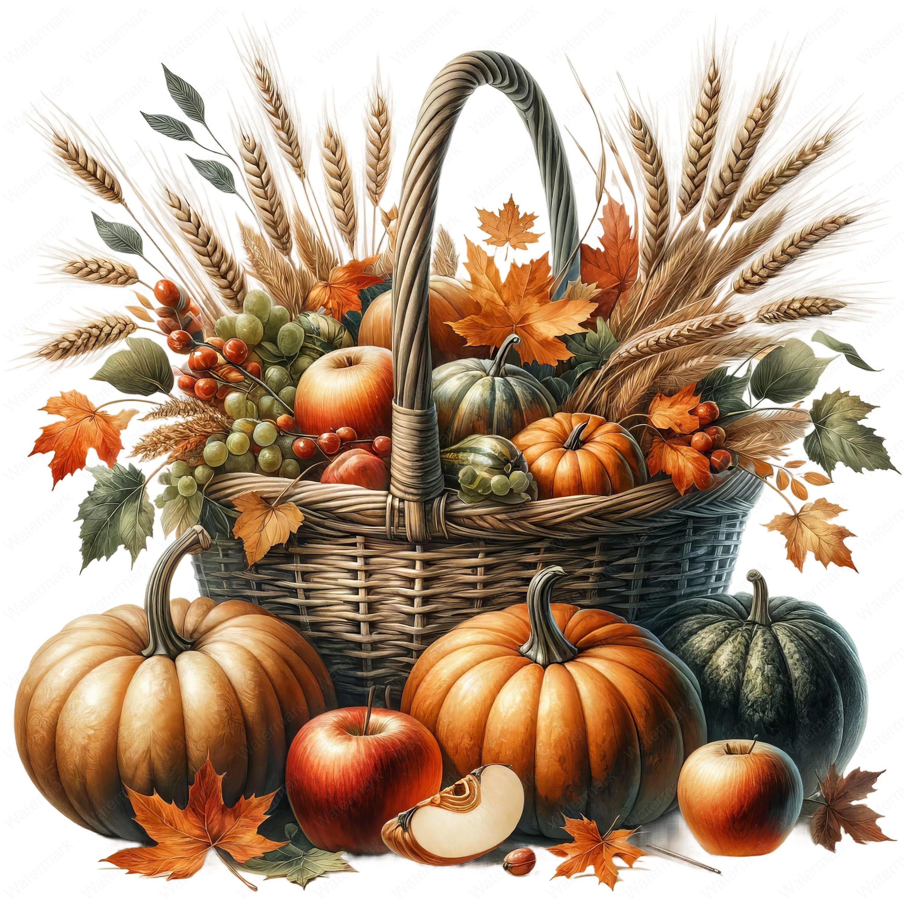 Autumn Harvest Clipart Bundle: Fall Art Printables (commercial Use ...