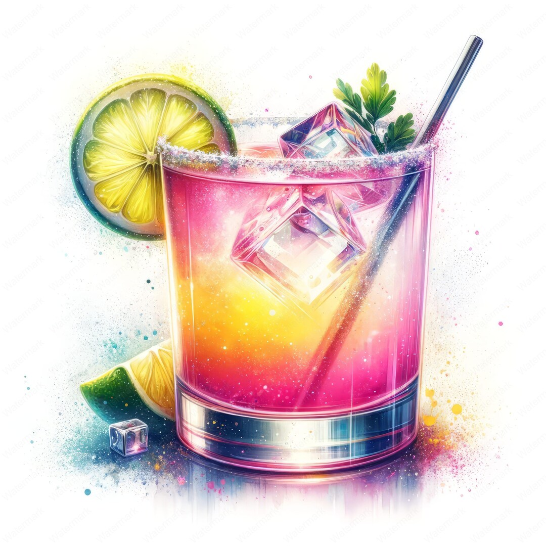 Cocktail Clipart Vibrant Cocktail Clipart Bundle 10 High-quality Images Beverage Art Printables ...