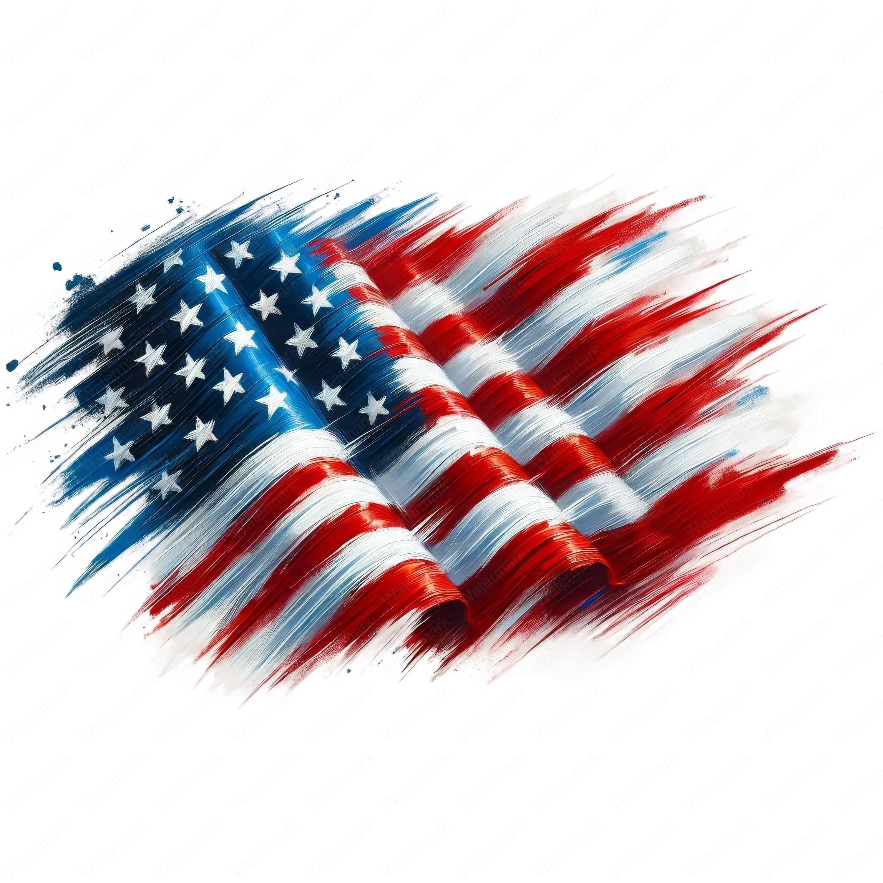 American Flag Clipart Bundle: 10 USA Patriotic Designs (digital ...