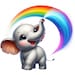 Rainbow Elephant Clipart | Cute Elephant With Rainbow Clipart Bundle ...