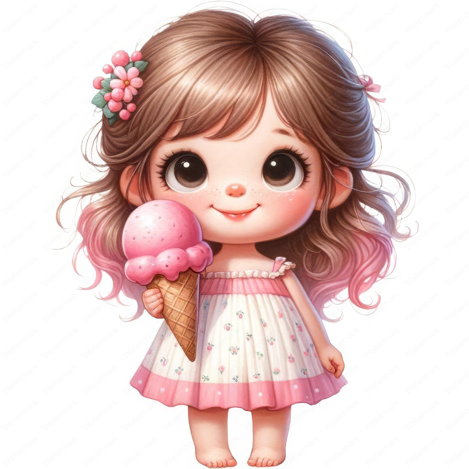 Little Girl Clipart: Summer Ice Cream Designs (digital Download) - Etsy