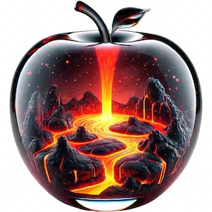 Volcano Apple Clipart | Erupting Volcano Clipart Bundle | 10 High ...