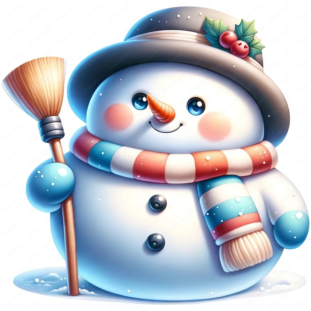 Cute Snowman Clipart | Adorable Snowman Clipart Bundle | 10 High ...
