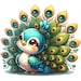 Clipart paon mignon | Adorable lot de cliparts paon | 10 modèles de ...