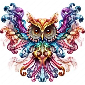 Smoke Art Owl Clipart | Abstract PNG Bundle (digital Download) - Etsy