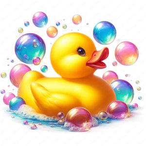 Rubber Duck Clipart Bundle: Bath Time Art Printables (digital Download ...