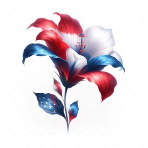 4th of July Flower Clipart | Patriotic Flower Clipart Bundle | 10 High ...