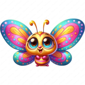 Cute Butterfly Clipart | Funny Cute Butterfly Clipart Bundle | 10 High ...