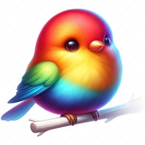 Rainbow Bird Clipart | Adorable Rainbow Bird Clipart Bundle | 10 High ...