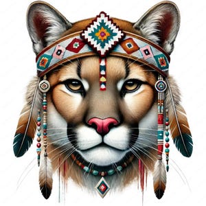 Native American Cougar Clipart: Tribal Designs (digital Download) - Etsy