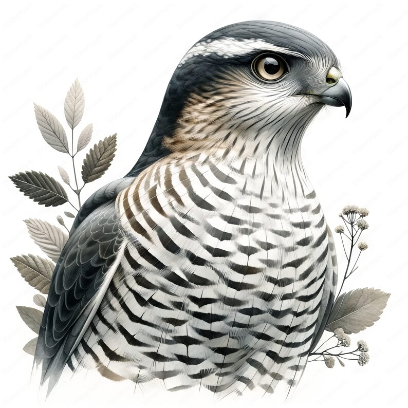 Sparrowhawk Clipart Bundle | Fierce Bird of Prey Designs (digital ...
