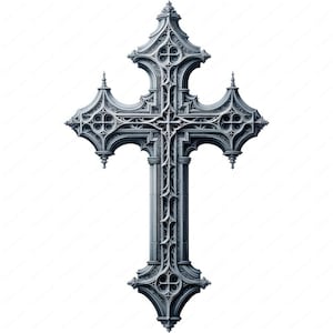 Intricate Gothic Cross Clipart: Medieval Art Designs (digital Download ...