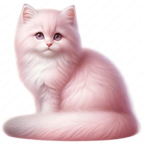 Cute Pink Kitten Clipart | Adorable Pink Kitten Clipart Bundle | 10 ...