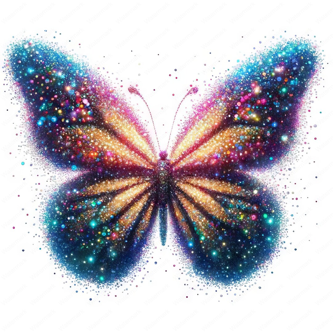 Ethereal Quantum Butterfly Clipart: Cosmic Art Designs (digital ...