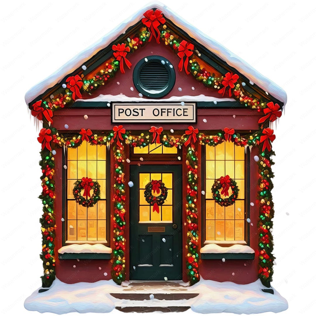 Christmas Post Office Clipart Bundle: Festive Winter Art (digital ...