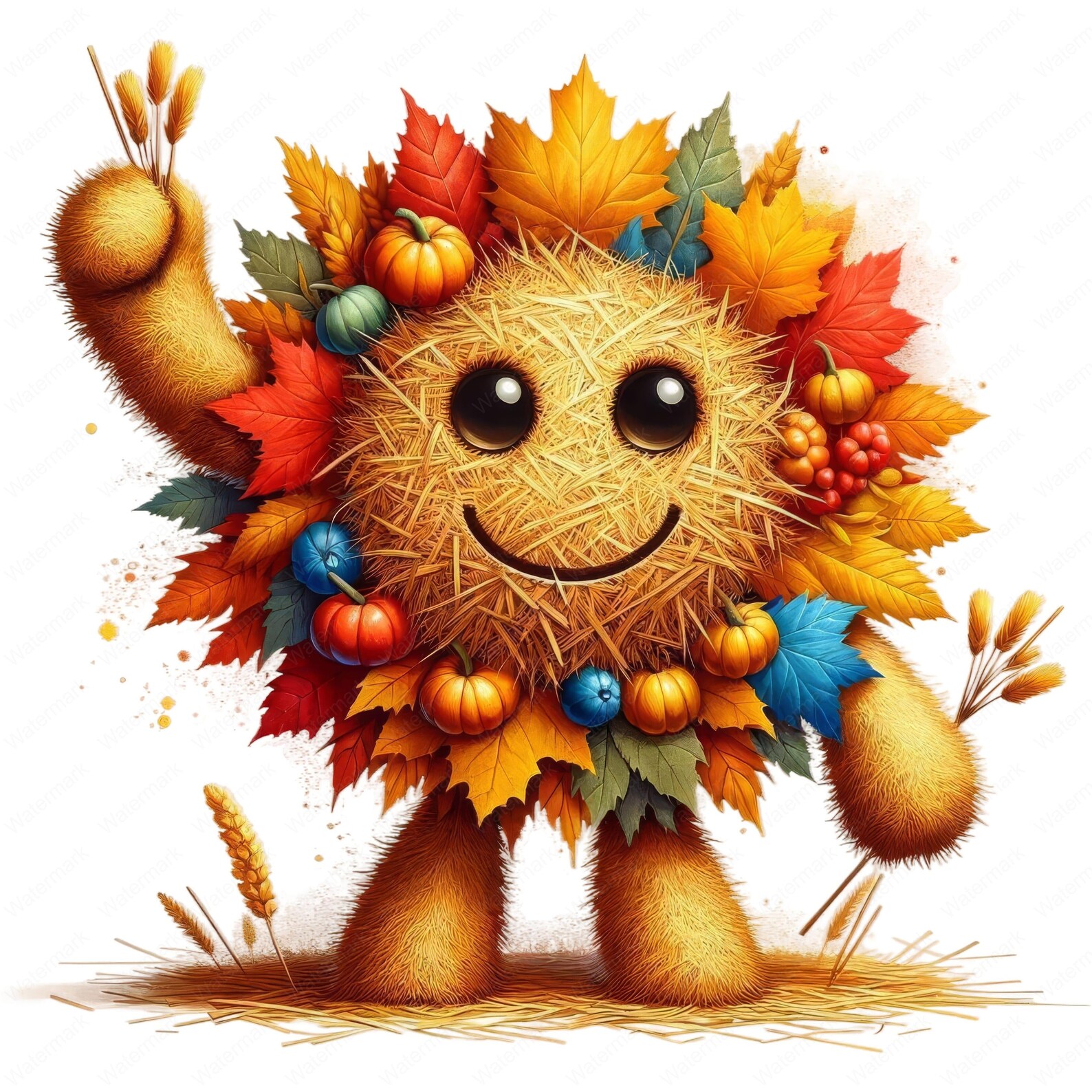 Cute Scarecrow Clipart Bundle | Fall Harvest Art (digital Download) - Etsy