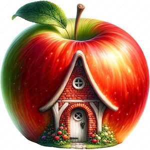 Enchanting Apple House Clipart Bundle: Fantasy Art Printables ...