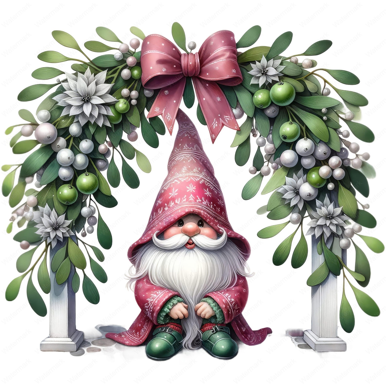 Christmas Gnome Clipart Bundle: Holiday Art, Commercial Use (digital ...