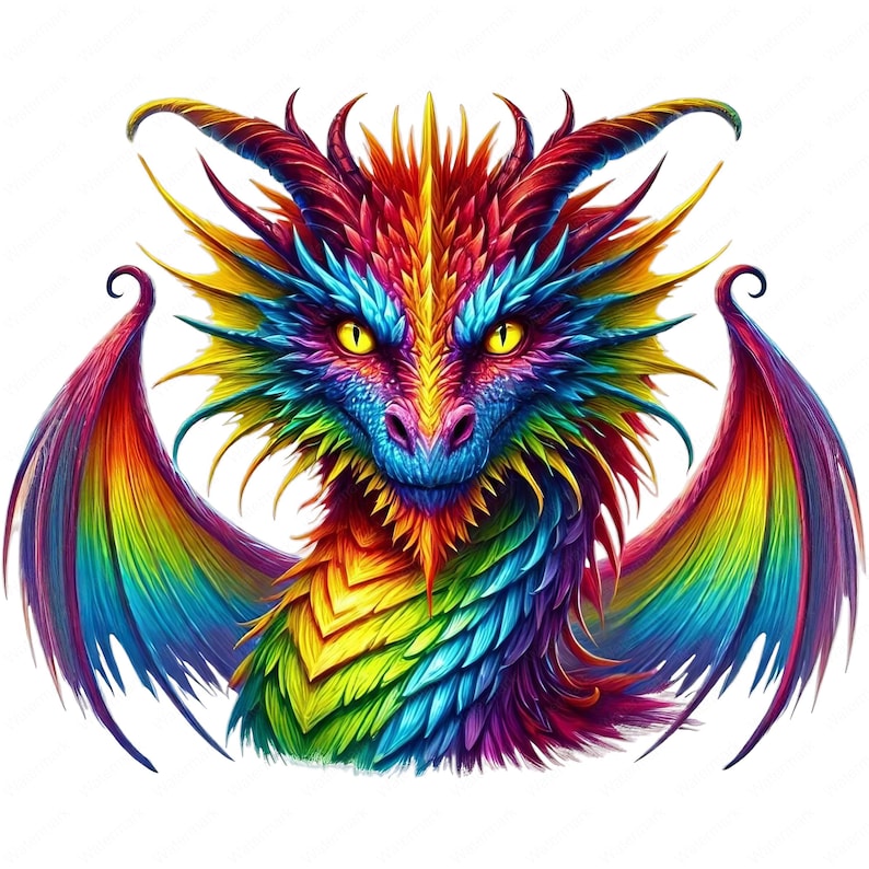 Vibrant Dragon Clipart Bundle: Fantasy Art Printables (digital Download ...