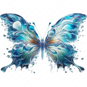 Aqua Butterfly Clipart | Dynamic Water Butterfly Clipart Bundle | 10 ...