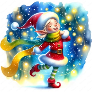 Christmas Elf Clipart Bundle: Holiday Art, Commercial Use (digital ...