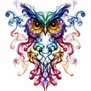 Smoke Art Owl Clipart | Abstract PNG Bundle (digital Download) - Etsy
