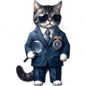 FBI Cat Clipart | Sleek FBI Cat Clipart Bundle | 10 High-quality ...