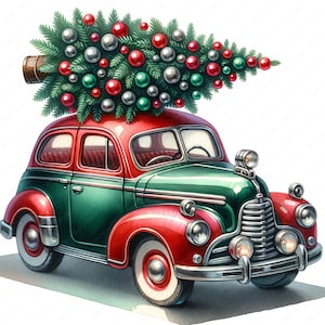 Retro Christmas Clipart Clipart Bundle 02 10 Vintage-inspired Images ...