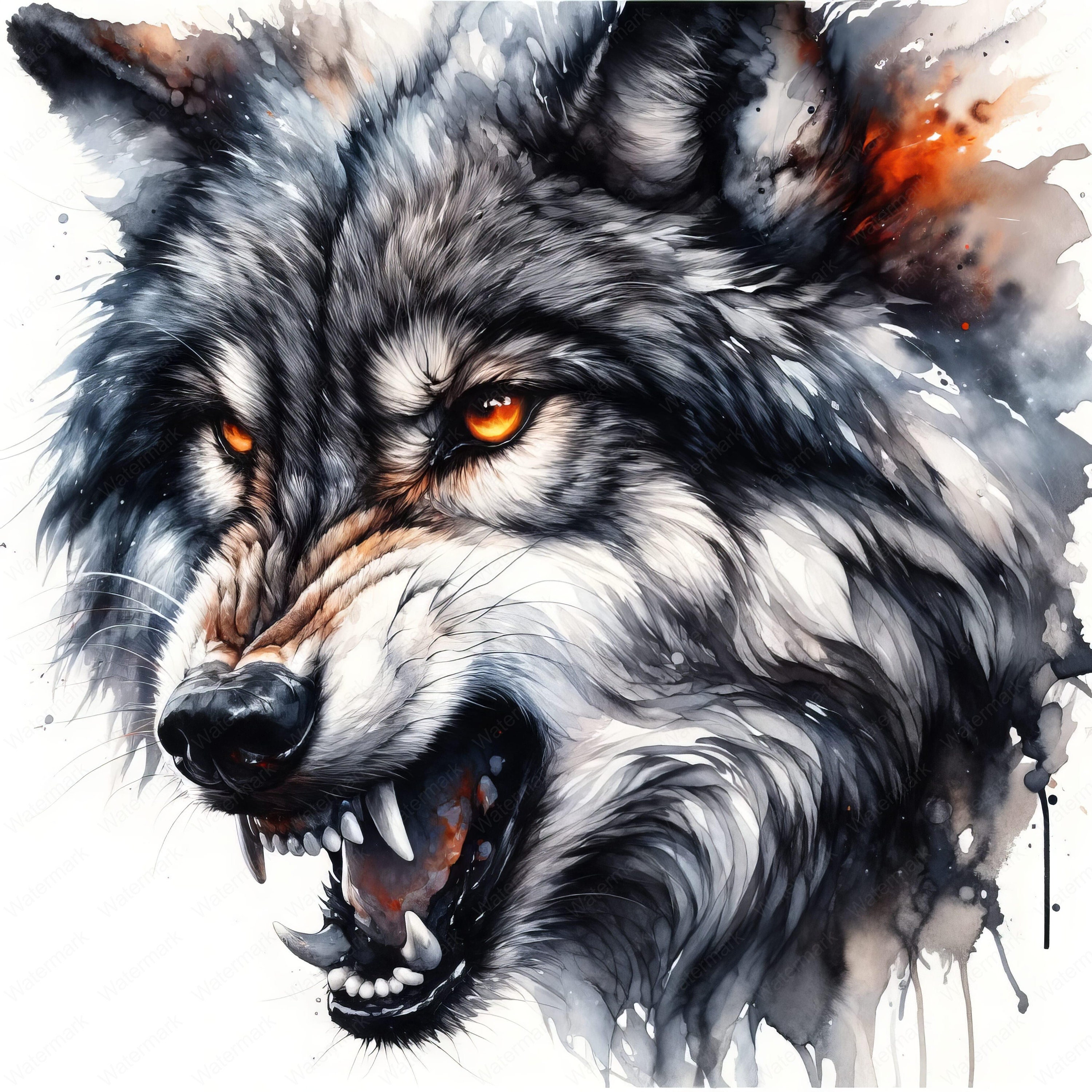 Angry Wolf Clipart Bundle: Ferocious Wildlife Art (digital Download) - Etsy