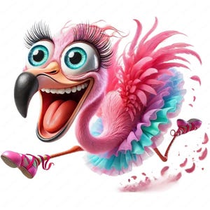 Whimsical Flamingo Clipart Bundle: Vibrant Designs (commercial Use ...