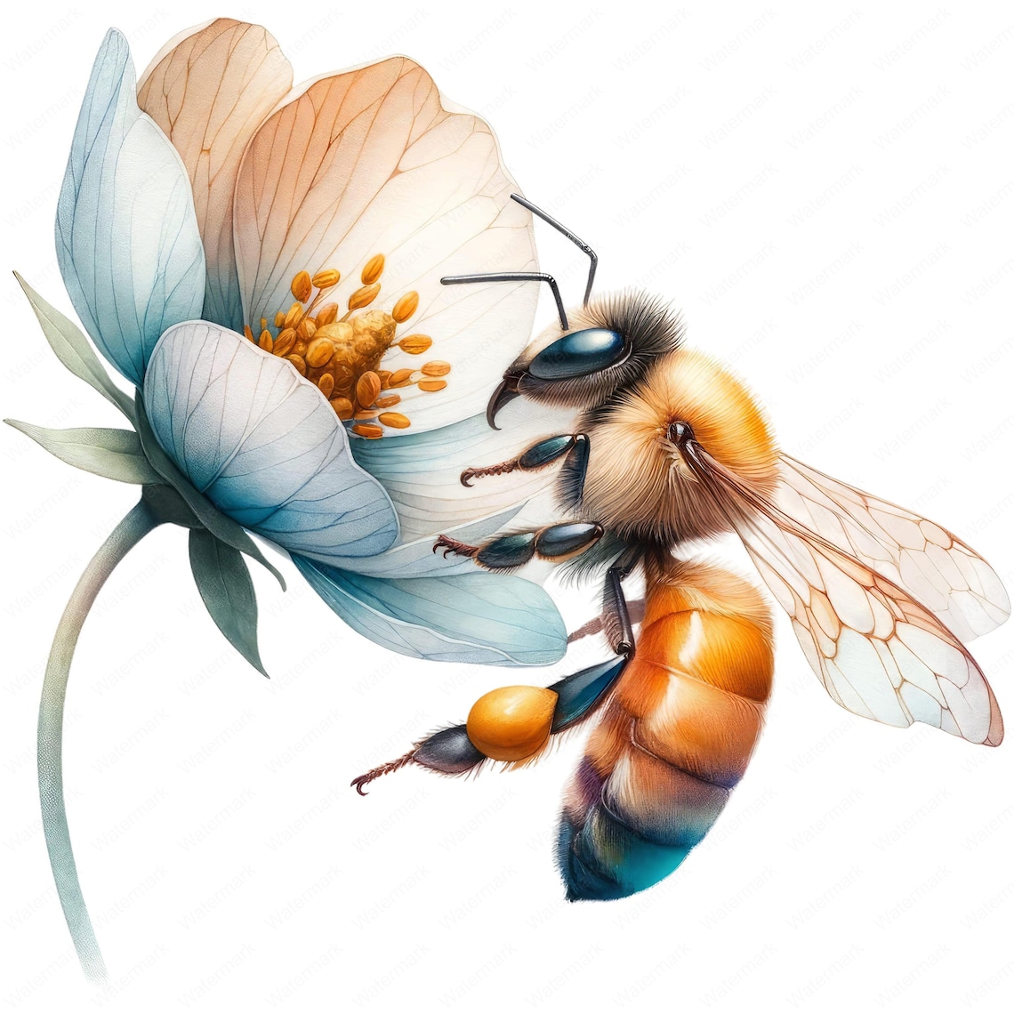 Vibrant Bee Clipart Bundle | Insect Art, Commercial Use (digital ...