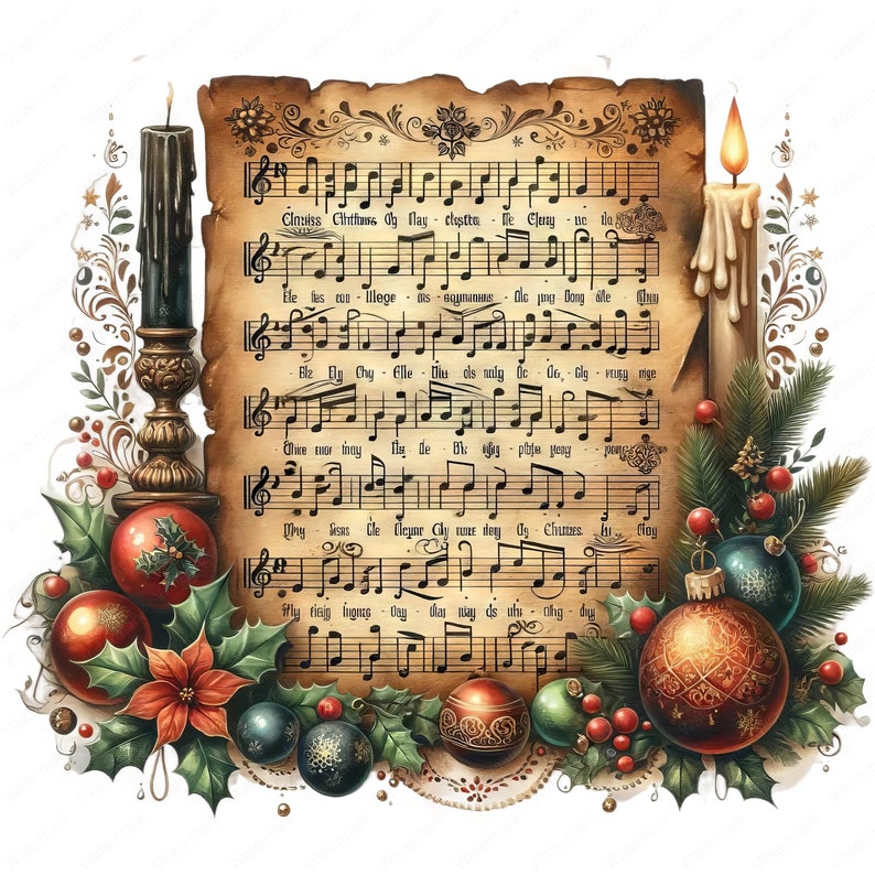 Retro Christmas Clipart Bundle: 10 Vintage Holiday Designs (digital ...