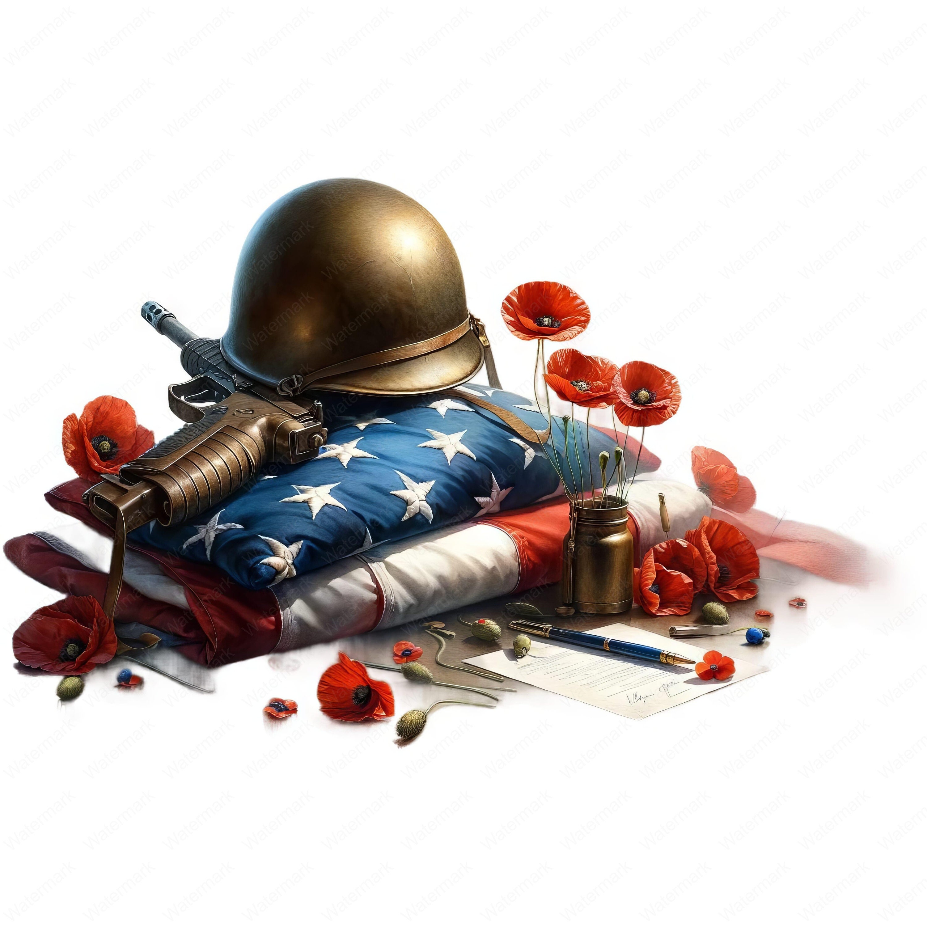 Memorial Day Clipart Bundle: Patriotic Floral Designs (digital Download ...
