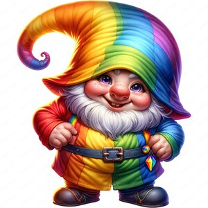 Rainbow Gnome Clipart | Colorful Gnome Clipart Bundle | 10 High-quality ...