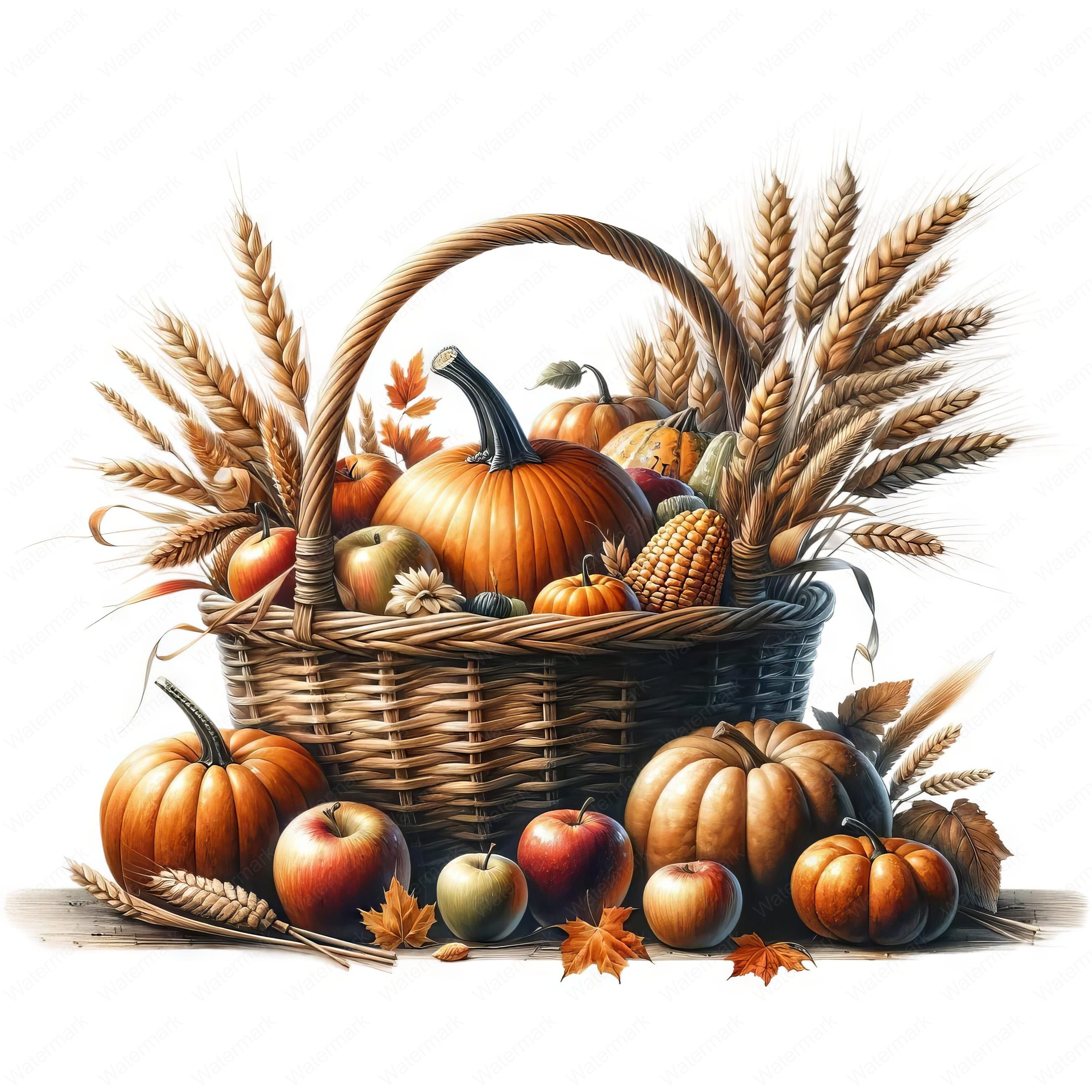 Autumn Harvest Clipart Bundle: Fall Art Printables (commercial Use ...