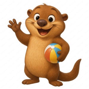 Summer Otter Clipart Bundle, Cute Beach Otters PNG Set, Surfing ...