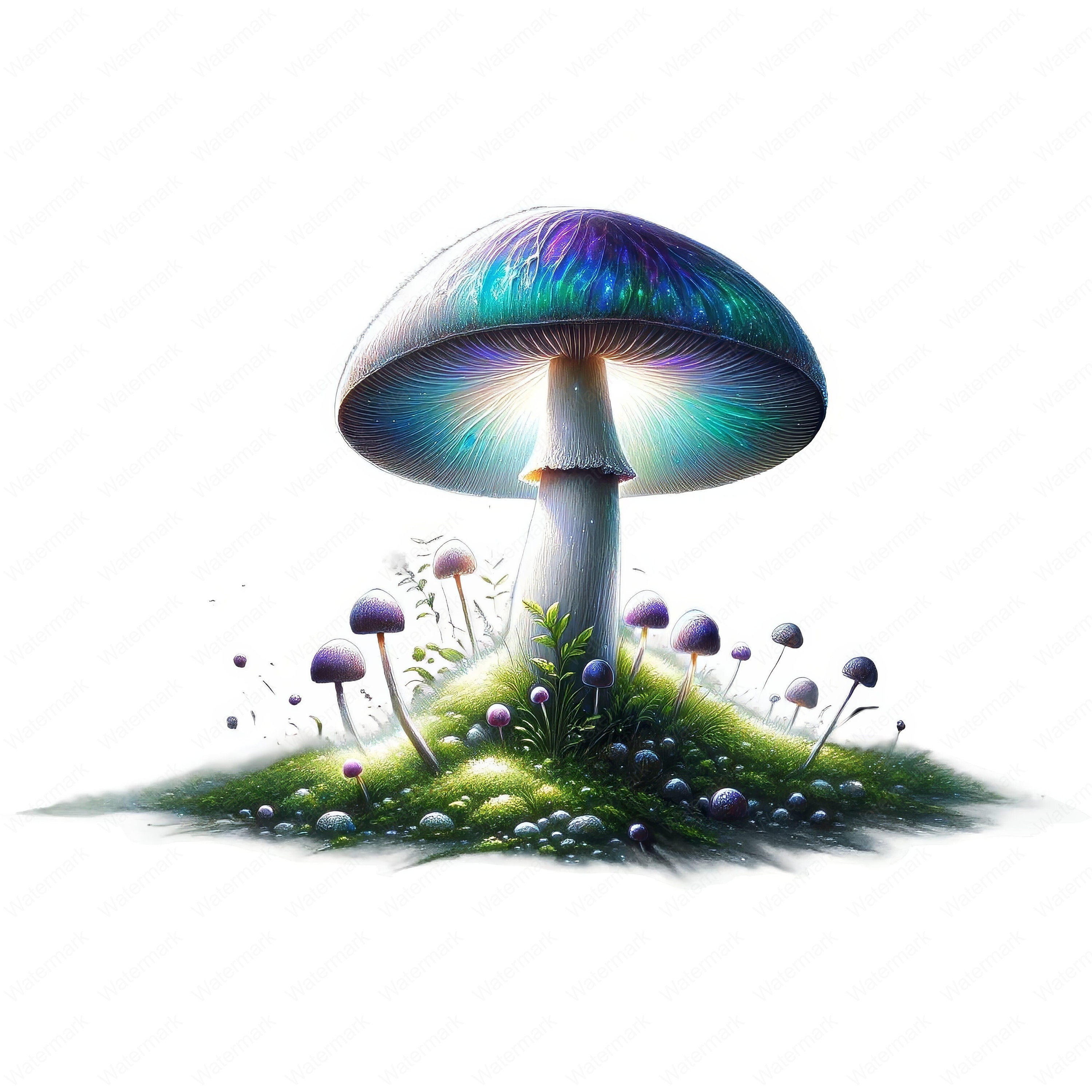 Mystical Mushroom Clipart Bundle: Fantasy Art Printables (digital ...