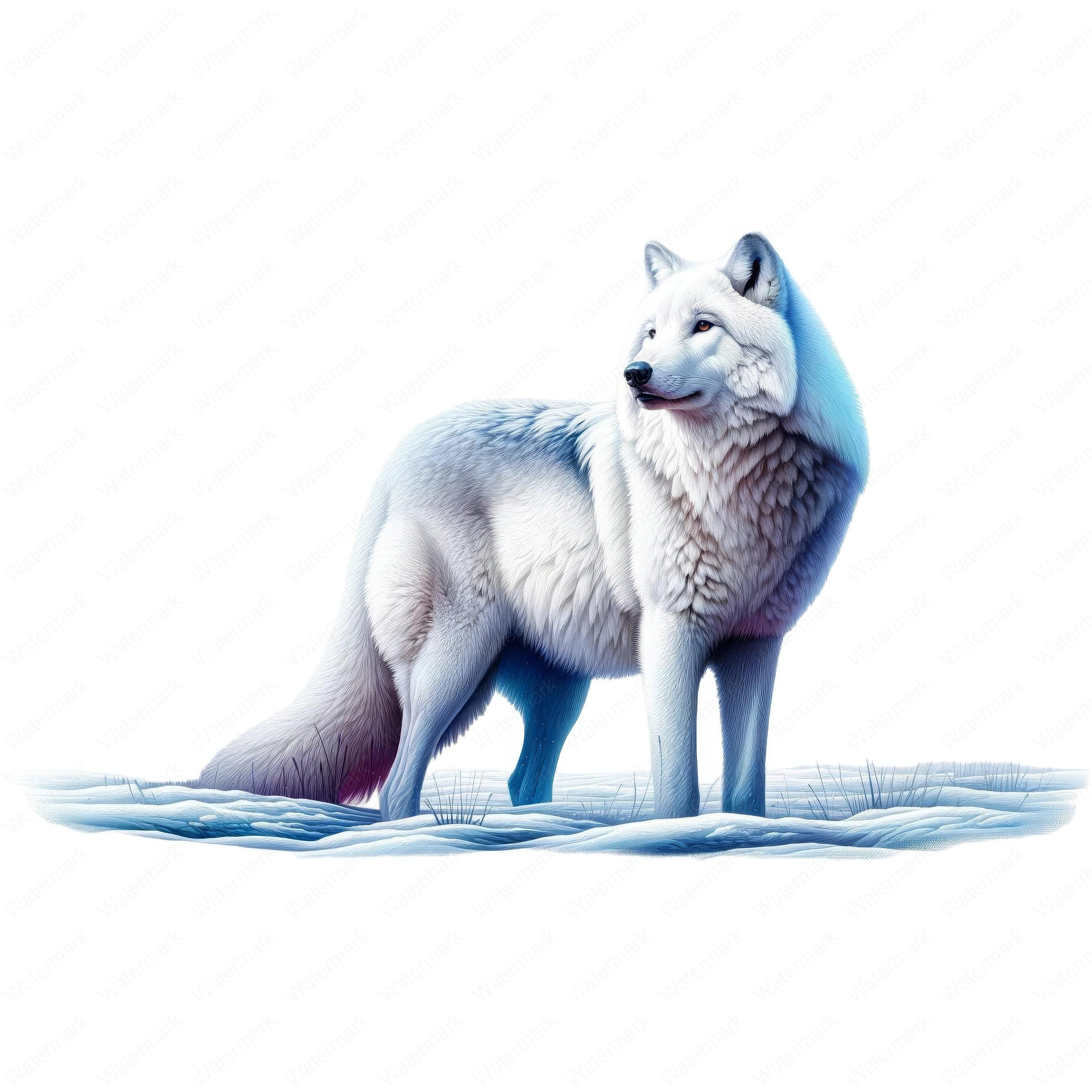 Arctic Wolf Clipart Bundle: Wildlife Art Printables (digital Download ...