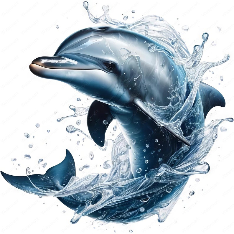 Playful Dolphin Clipart Bundle | Marine Art Printables (digital ...
