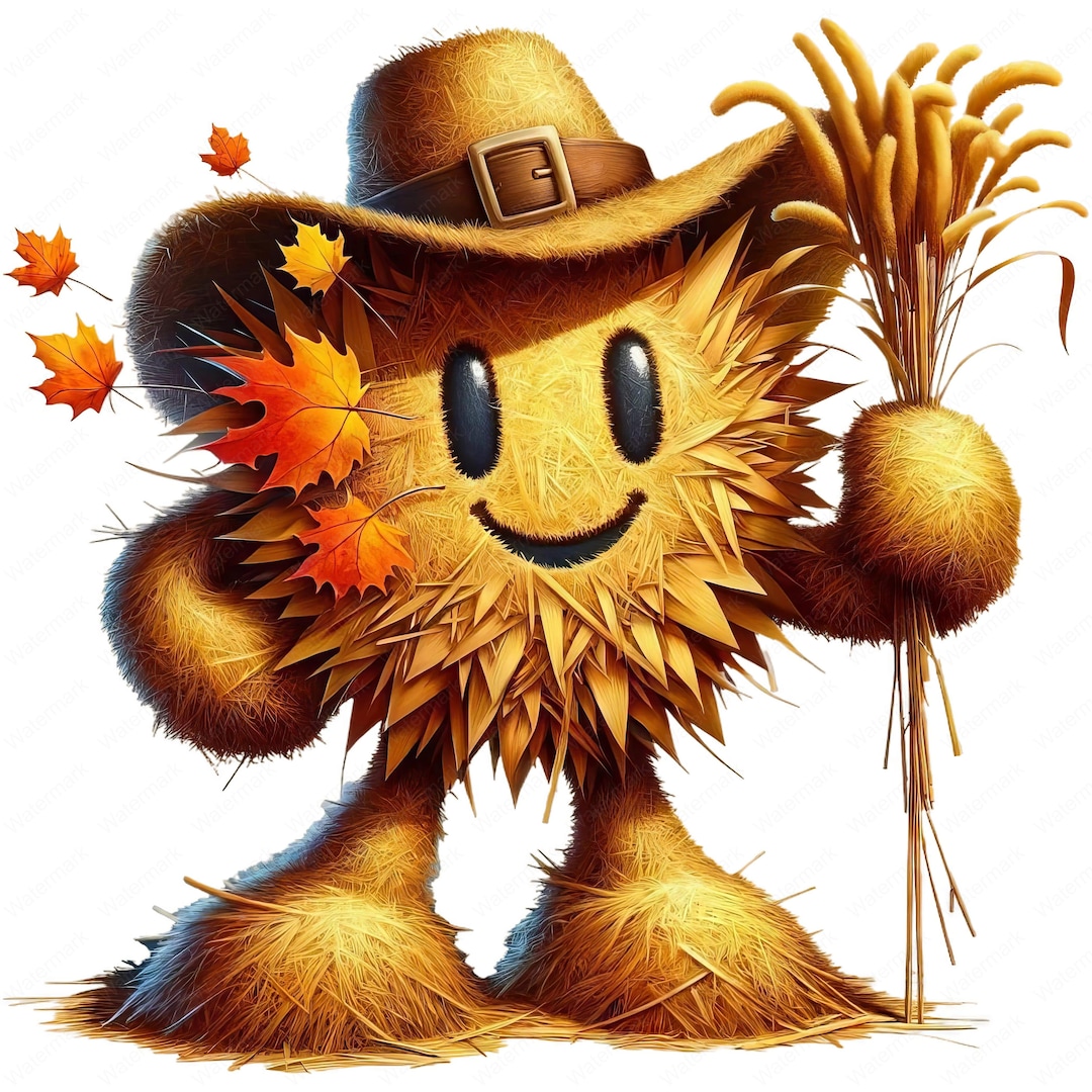 Scarecrow Clipart | Cute Autumn Scarecrow Clipart Bundle | 10 High ...
