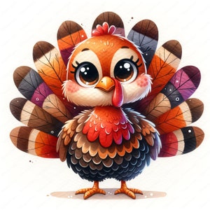 Cute Turkey Clipart Clipart Bundle 10 Adorable Images Thanksgiving Art ...