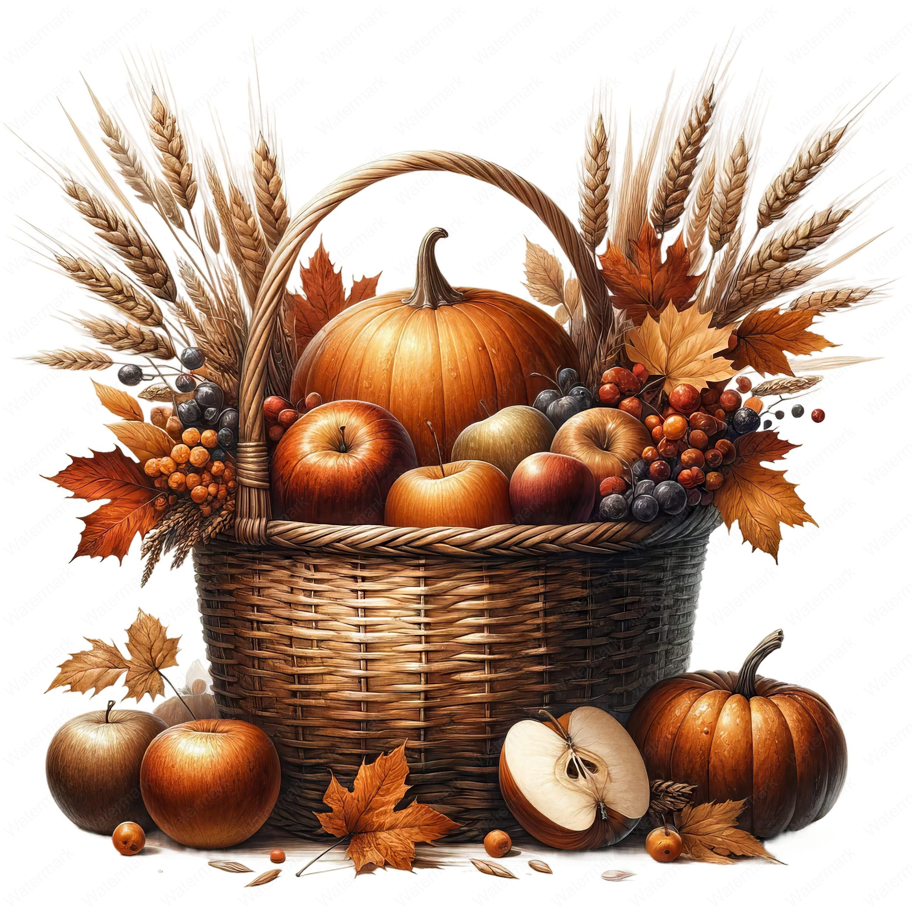 Autumn Harvest Clipart Bundle: Fall Art Printables (commercial Use ...