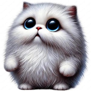 Fluffy Cat Clipart Adorable Fluffy Cat Clipart Bundle 10 High-quality ...