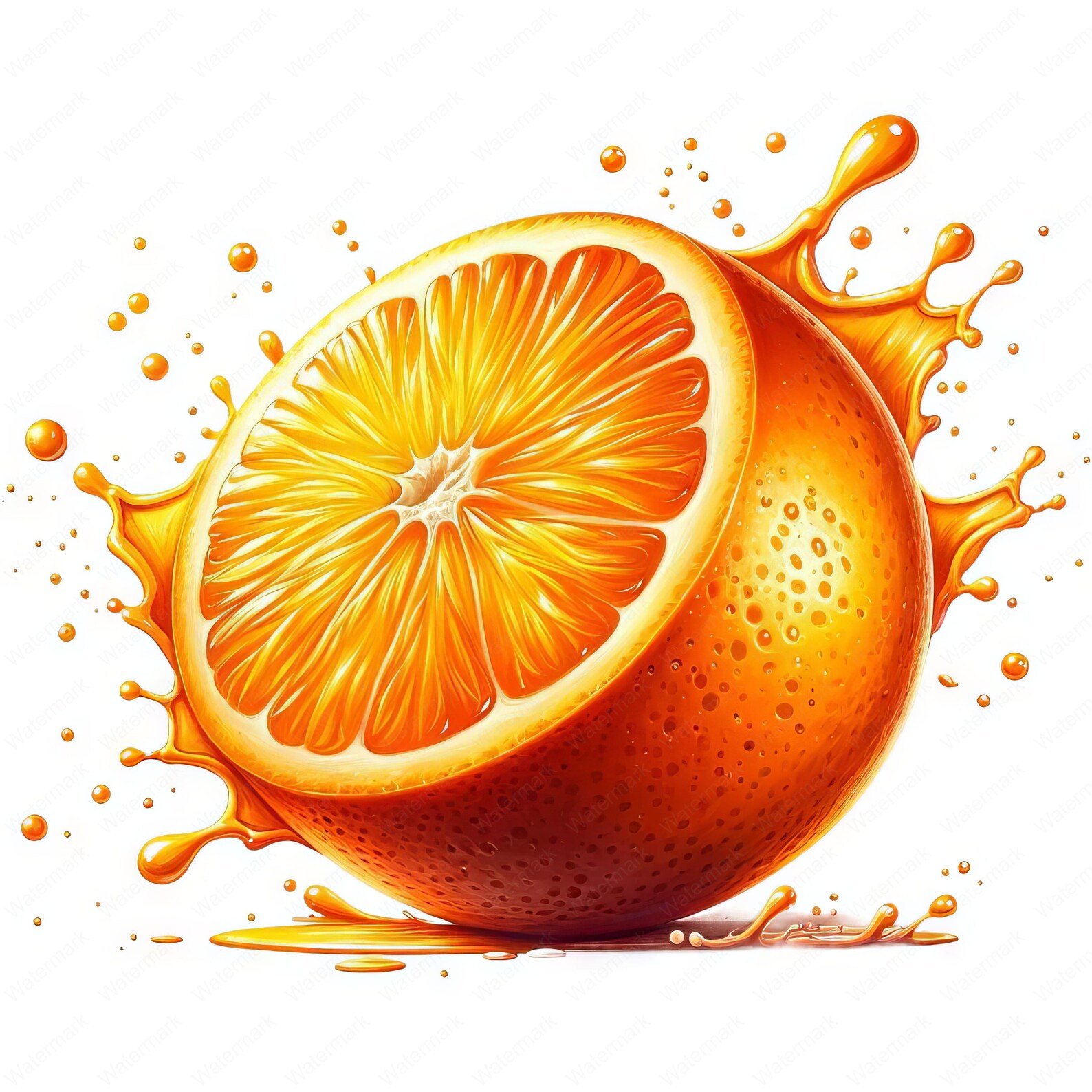 Juicy Orange Clipart Bundle: Splash Effect Fruit Art (digital Download ...