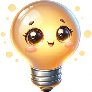 Cute Bulb Clipart | Adorable Cute Bulb Clipart Bundle | 10 High-quality ...