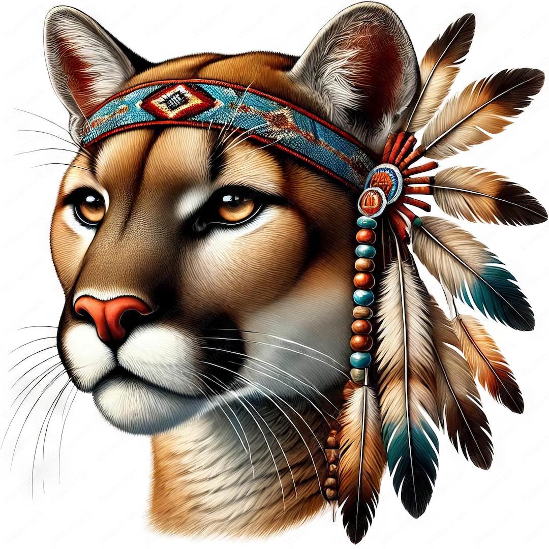 Native American Cougar Clipart: Tribal Designs (digital Download) - Etsy