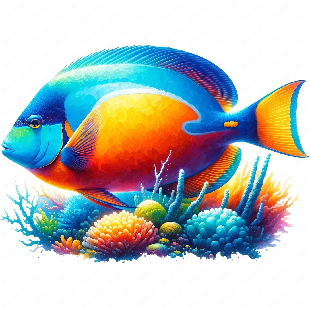 Ocean Fish Clipart | Vibrant Ocean Fish Clipart Bundle 08 | 10 High ...